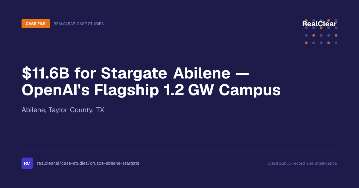 Crusoe / OpenAI Stargate Abilene: 1.2 GW Flagship | RealClear
